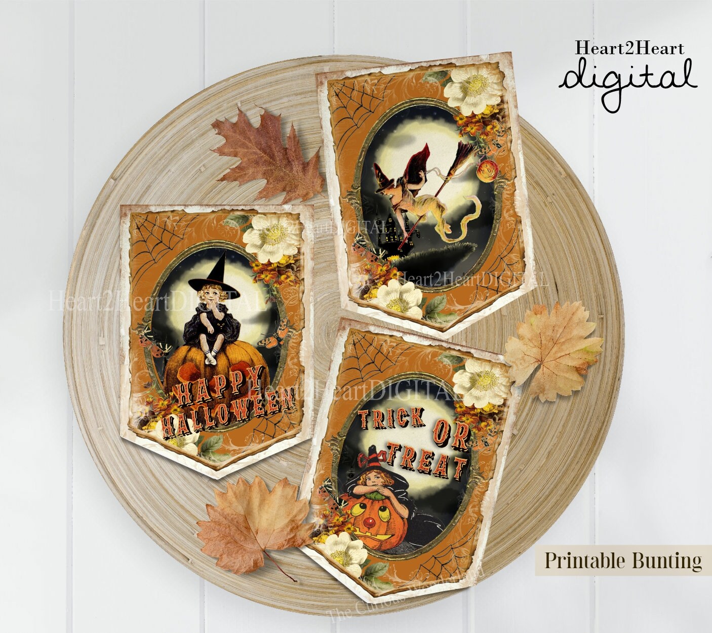 Vintage Witch Halloween Banner - INSTANT DOWNLOAD - Halloween Party ...
