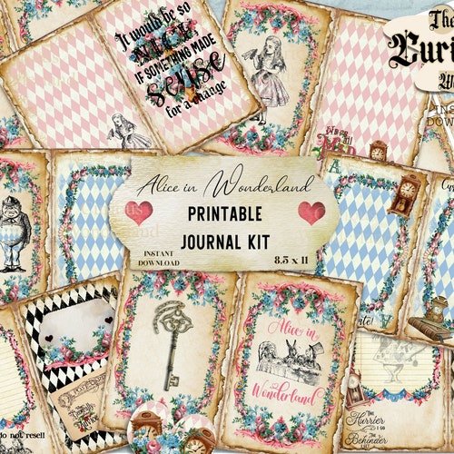 Pastel Wonderland Journal Pages Alice in Wonderland - Etsy