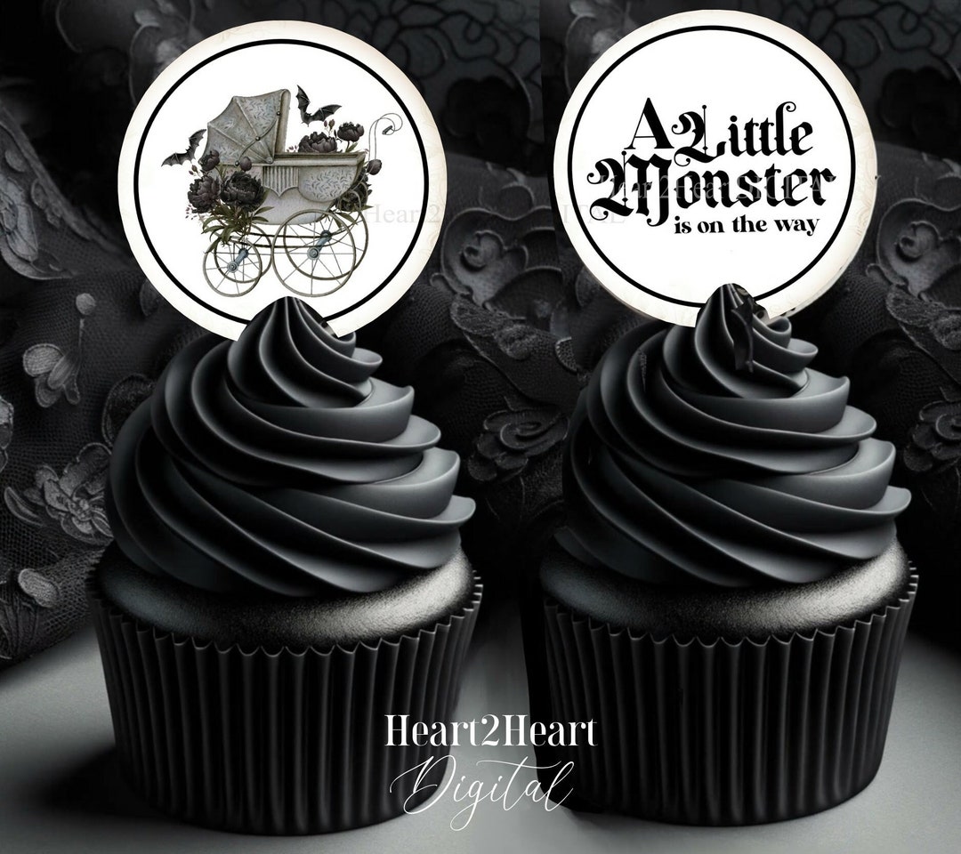 Goth Baby Shower Circle Tags DIY Gift Labels 2.5 Inches Printable ...