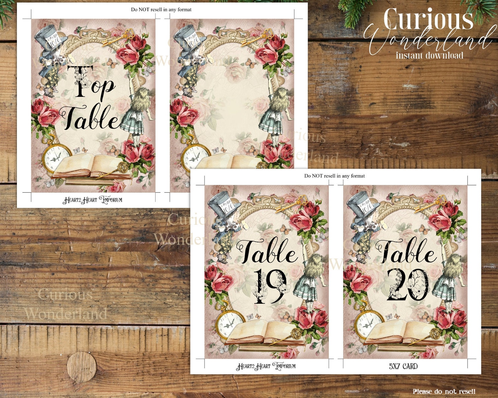 Alice in Wonderland Printable Table Numbers Table 1-20 Mad - Etsy