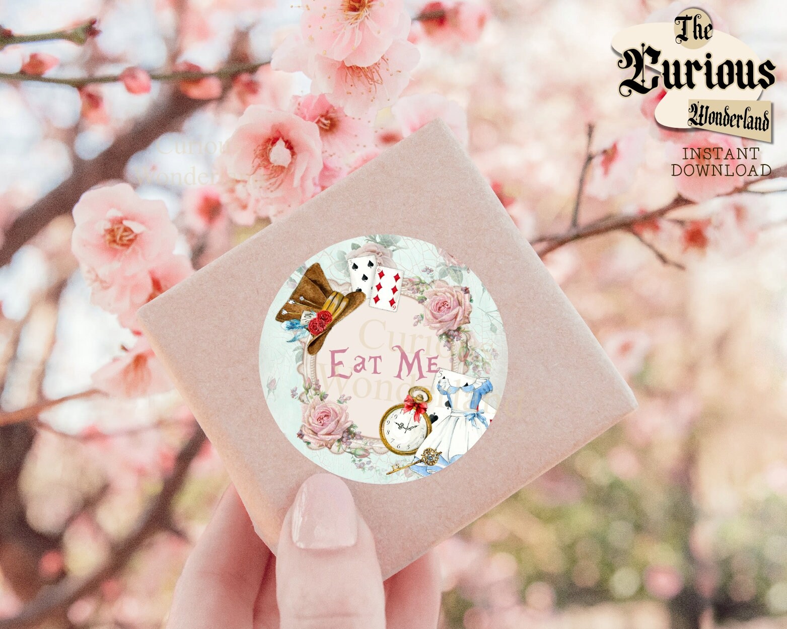 Alice in Wonderland Eat Me Labels Circles Cupcake Toppers - Etsy