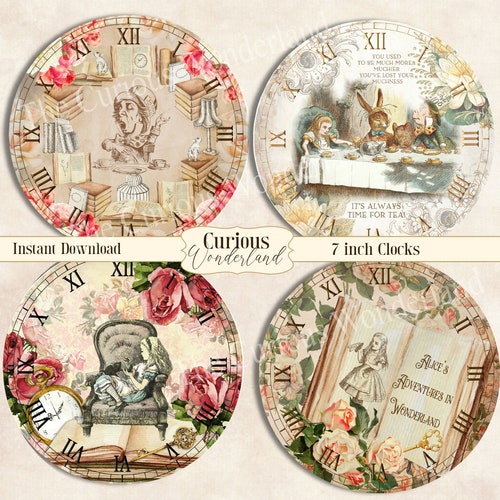 Alice in Wonderland Playing Cards Printable Digital Collage - Etsy