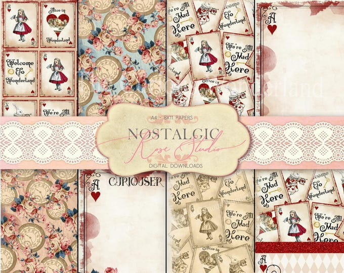 Scrapbook Paper Alice in Wonderland Scrapbooking Paper Printable Paper ...