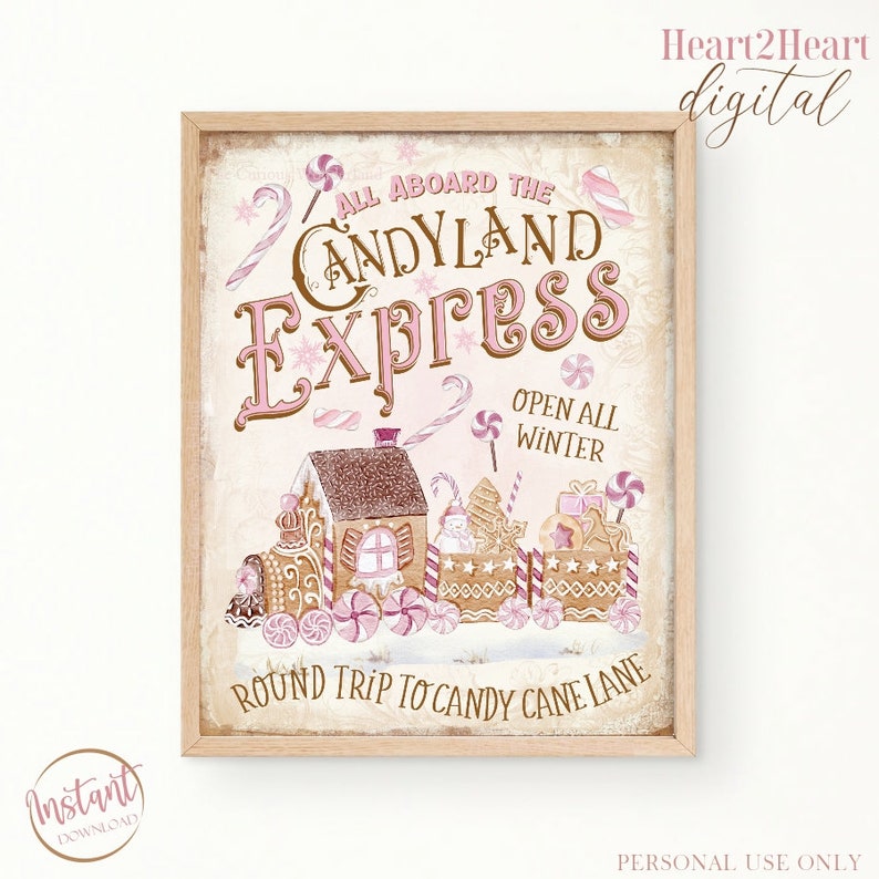 Candy Land Express Train Sign Digital Instant Download - Etsy
