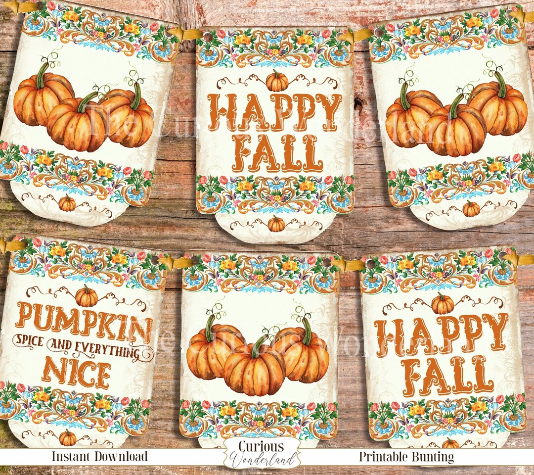 Pumpkin Spice Banner Halloween Banners Fall Printable - Etsy