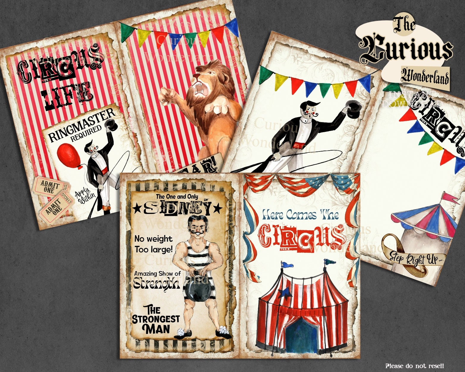 Circus Junk Journal Pages, Kit Printable, Digital Journal Kit, Tattered ...