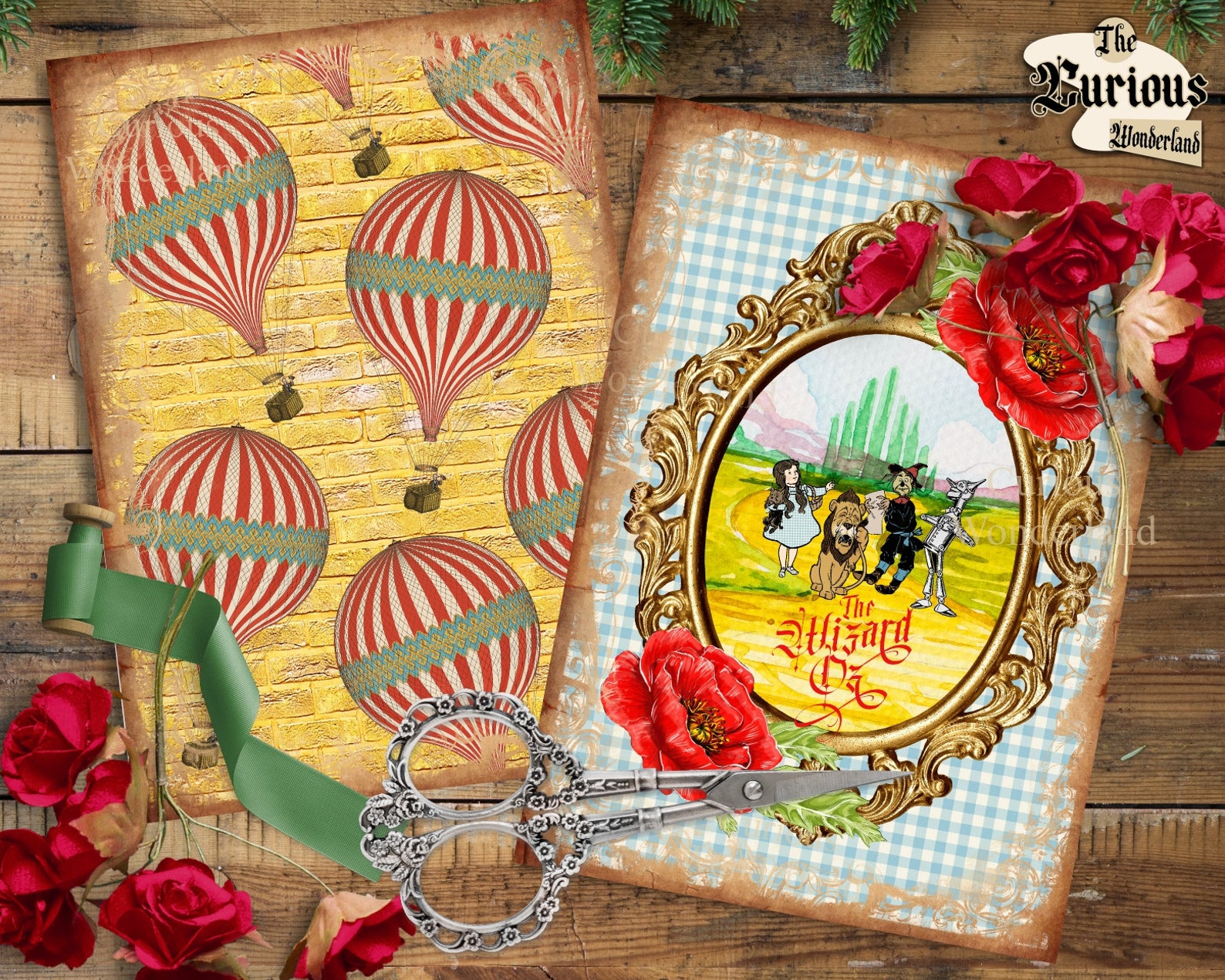 Wizard of Oz Printable Junk Journal Papers Craft Scrapbooking ...