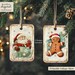 Rustic Sleepy Christmas Tags Collage Sheet ATC Journal Cards Digital ...