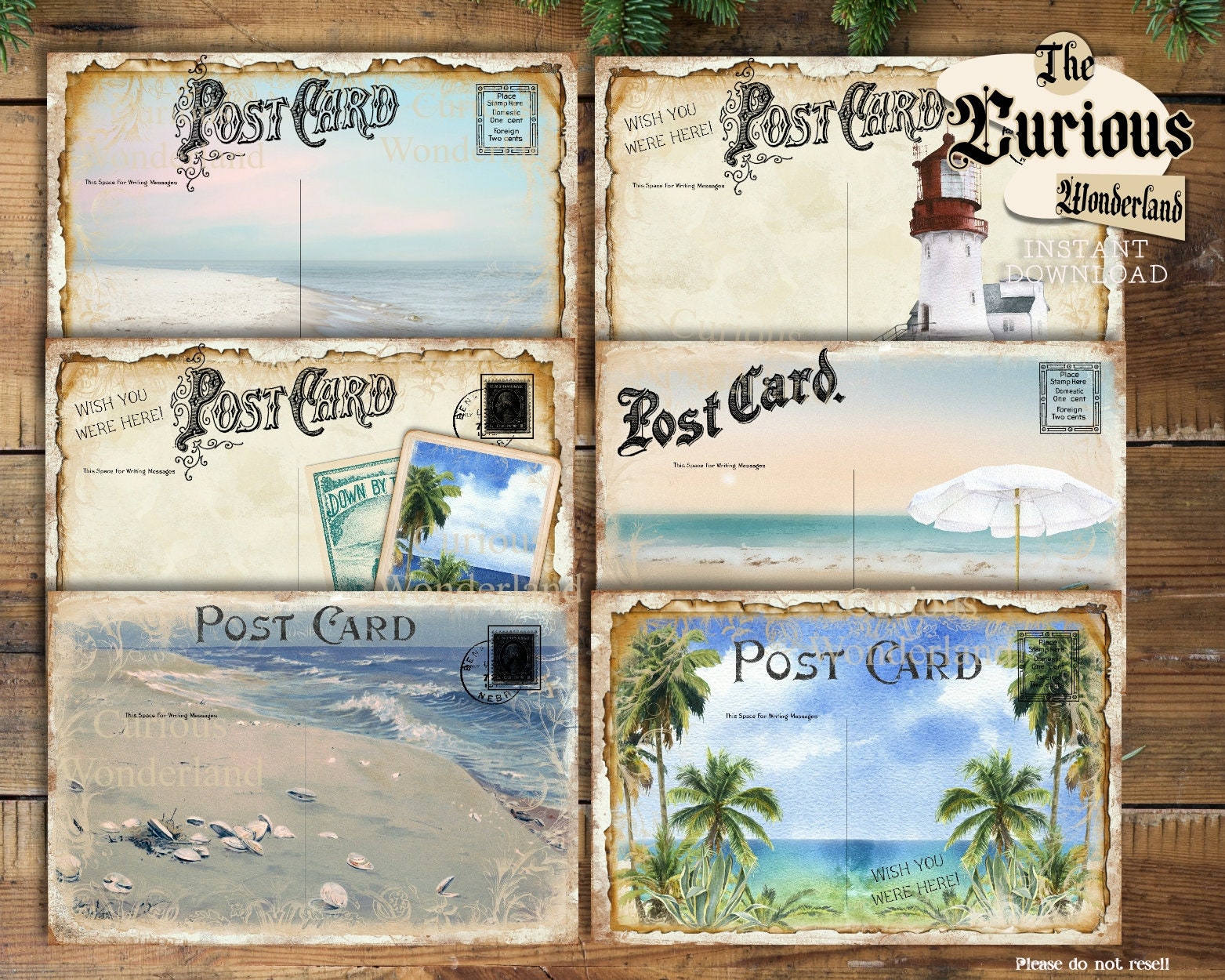 Retro Beach Postcards
