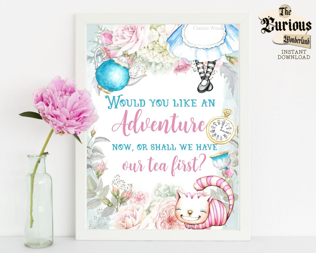 Alice in Wonderland Adventure or Tea Quote, Wonderland Wall Art ...