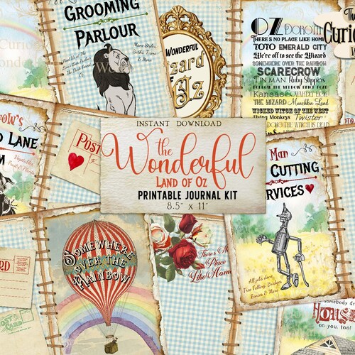 The Wizard of Oz Junk Journal Kit Scrapbooking Journal Paper - Etsy