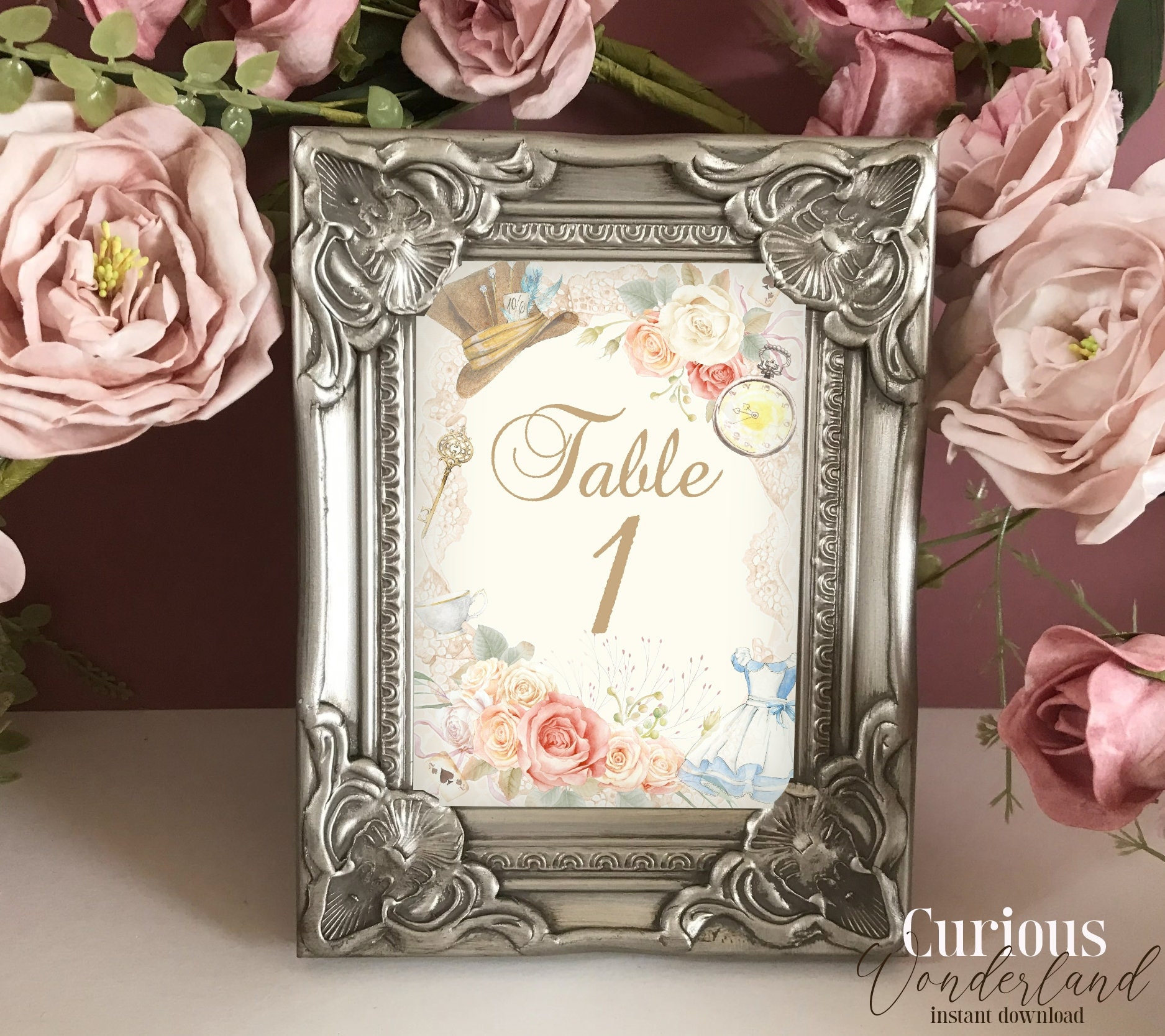 Alice in Wonderland Printable Table Numbers Tables 1-15 - Etsy UK
