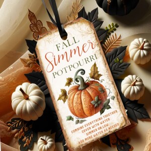 Printable Fall Simmer Pot Tags, Stovetop Potpourri Tag, Pumpkin Tag ...