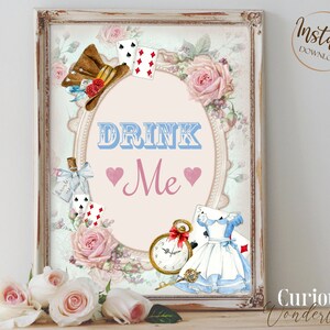 Alice in Wonderland Party Signs | Drink Me Sign | Eat Me Sign | Mad ...