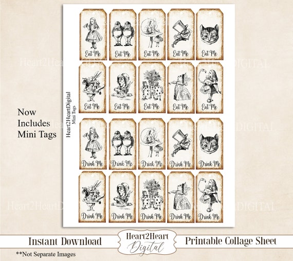 Alice In Wonderland Printable Labels