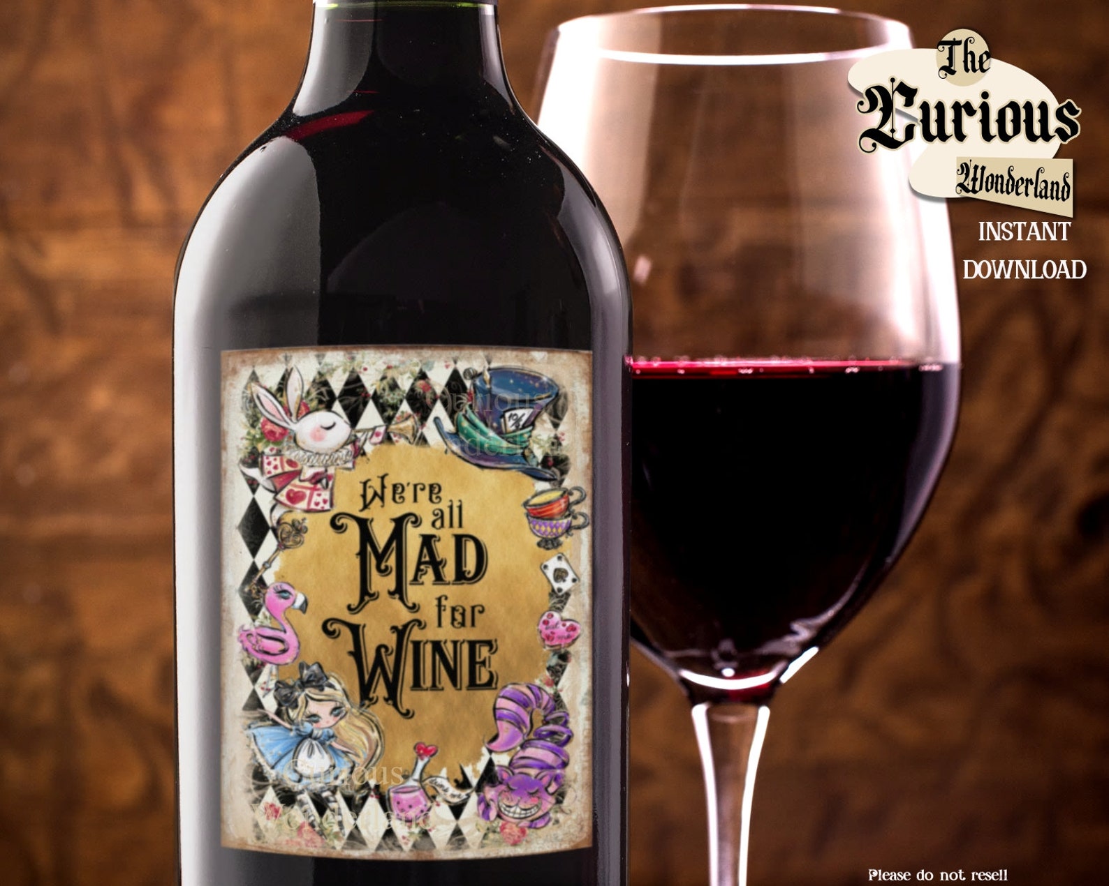 Alice in Wonderland Drink Me Labels Mini Wine Bottle Labels - Etsy