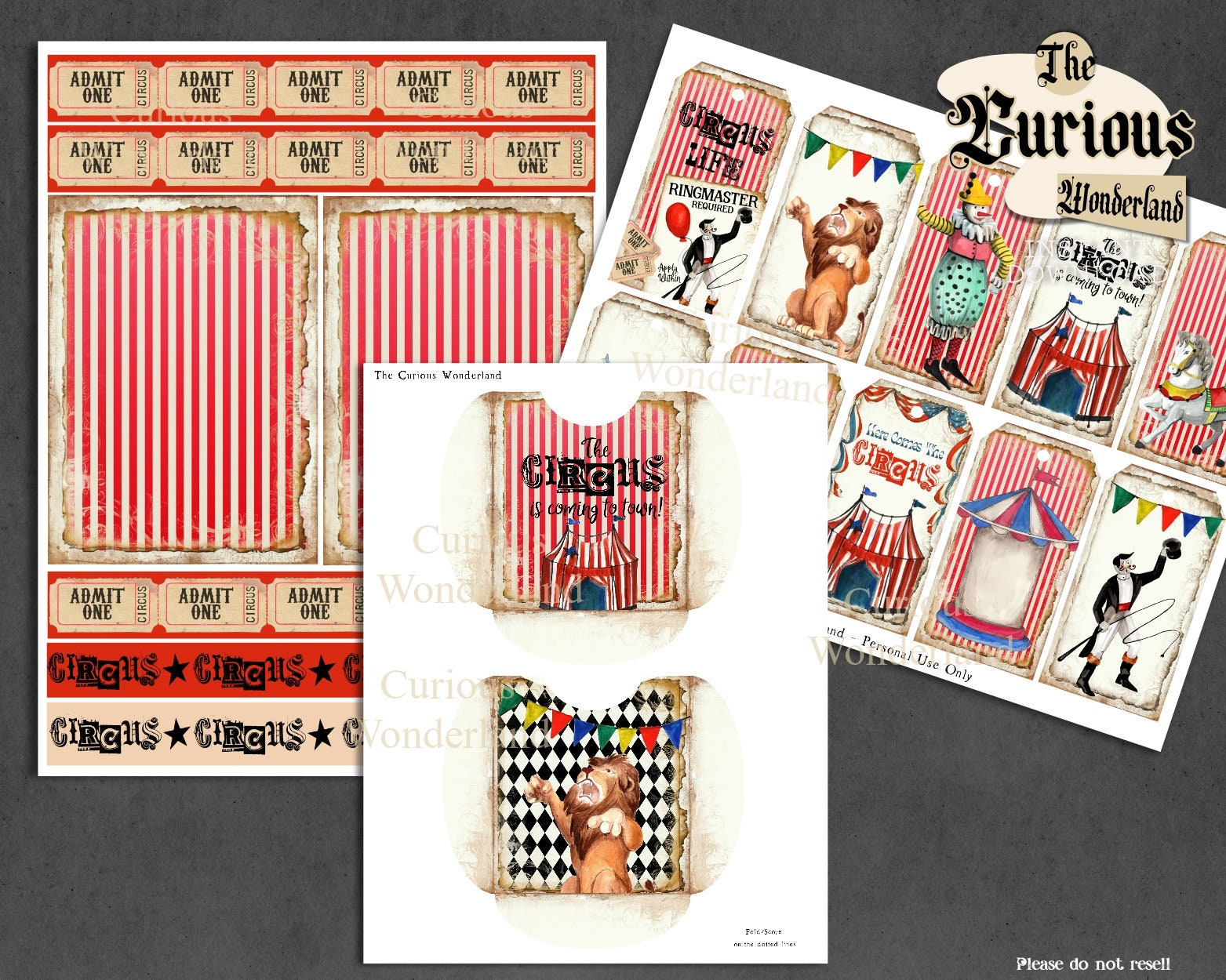 Circus Junk Journal Pages Kit Printable Digital Journal | Etsy