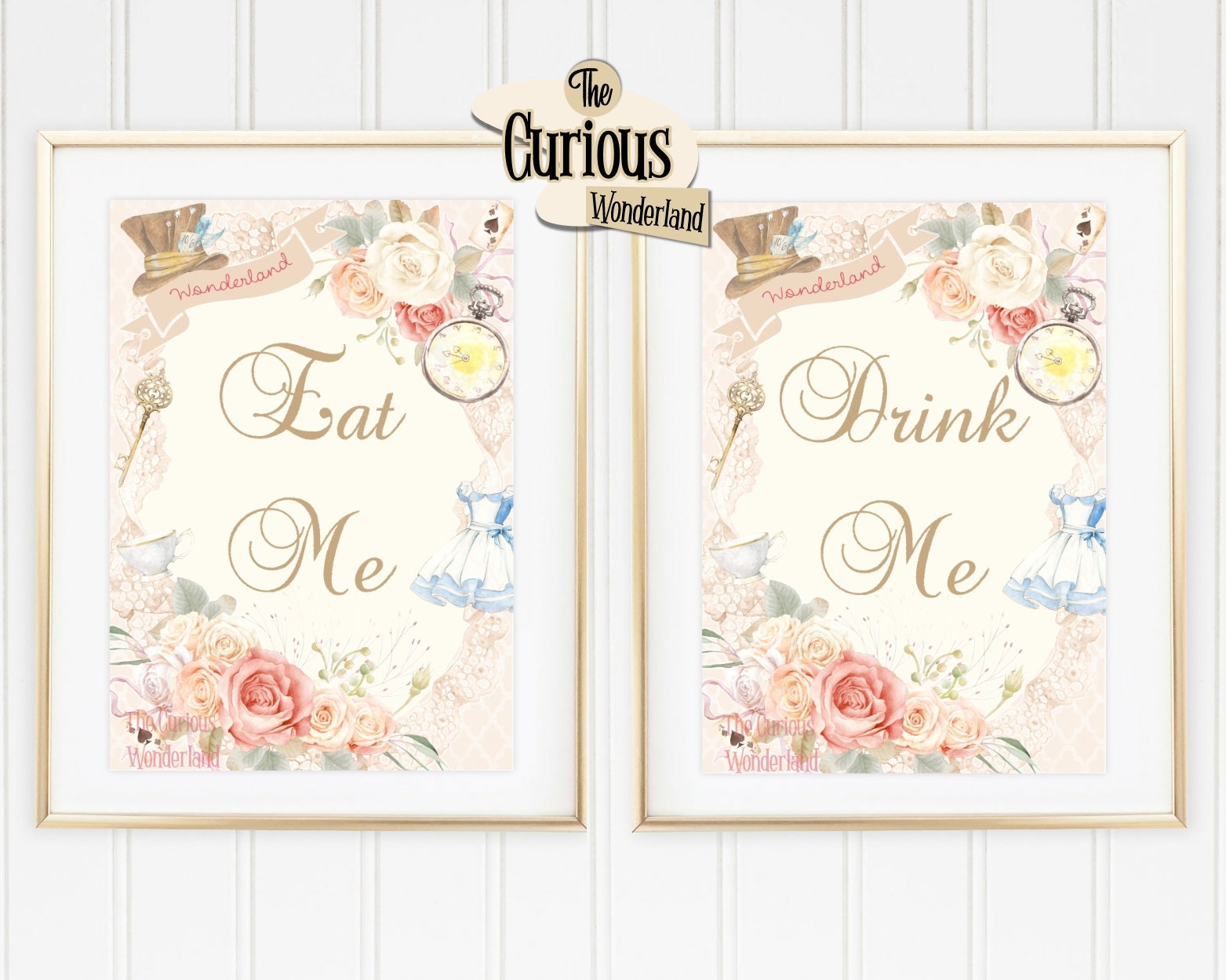Alice in Wonderland Signs Drink Me Eat Me Sign Tea Party - Etsy