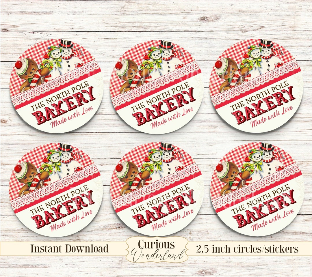 Christmas Sweet Treats Circle Tags DIY Gift Labels 2.5 Inches Printable ...