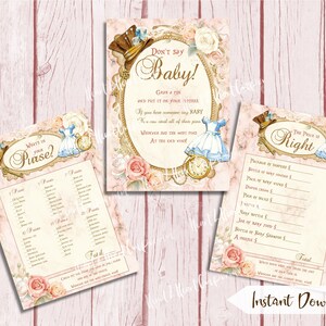Alice in Wonderland Baby Shower Games Printable Games | Etsy