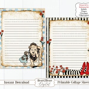 Wizard of Oz Stationary Set, Letter Writing Paper, Wizard of Oz Paper ...