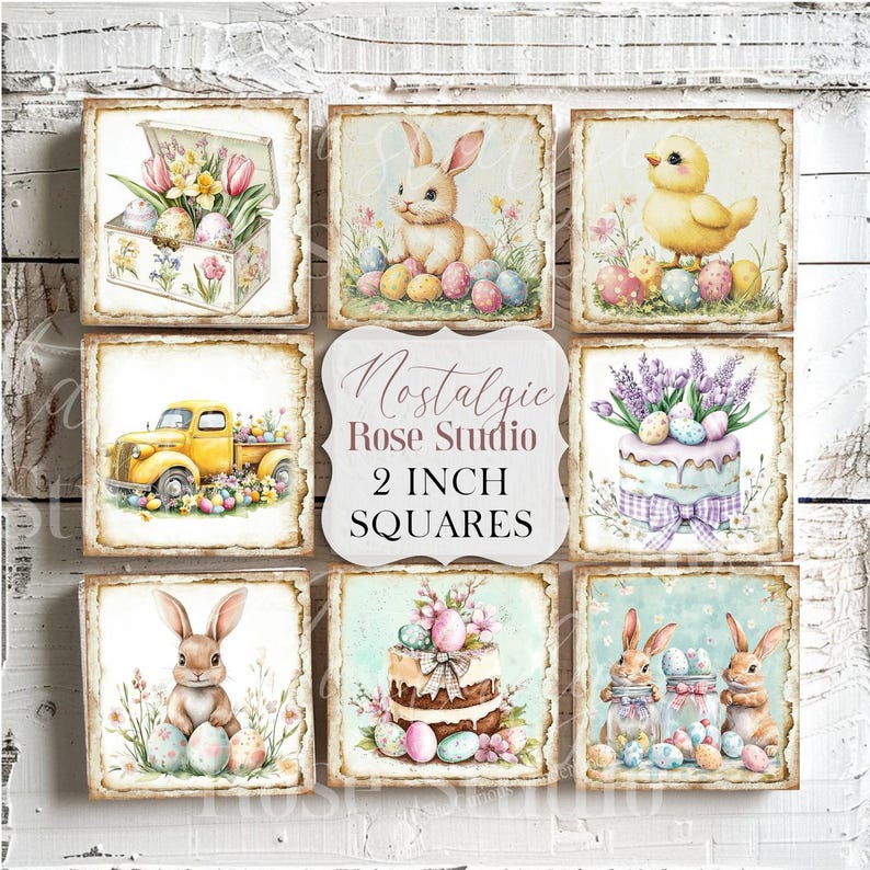 Vintage Easter 2 Inch Squares Printable Collage Sheet Digital Download ...