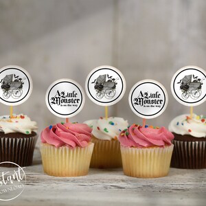 Goth Baby Shower Circle Tags DIY Gift Labels 2.5 Inches Printable ...