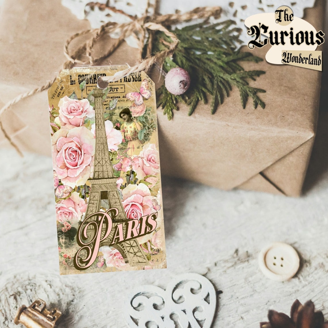 Shabby Chic Paris Tags Junk Journal Scrapbook Collage Sheet Hang Tags ...