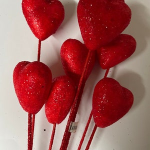 40mm 8 Pc Red Heart Pick - Etsy