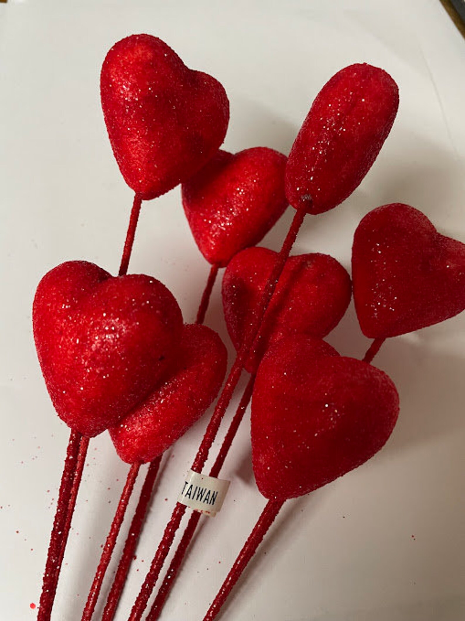 40mm 8 Pc Red Heart Pick - Etsy