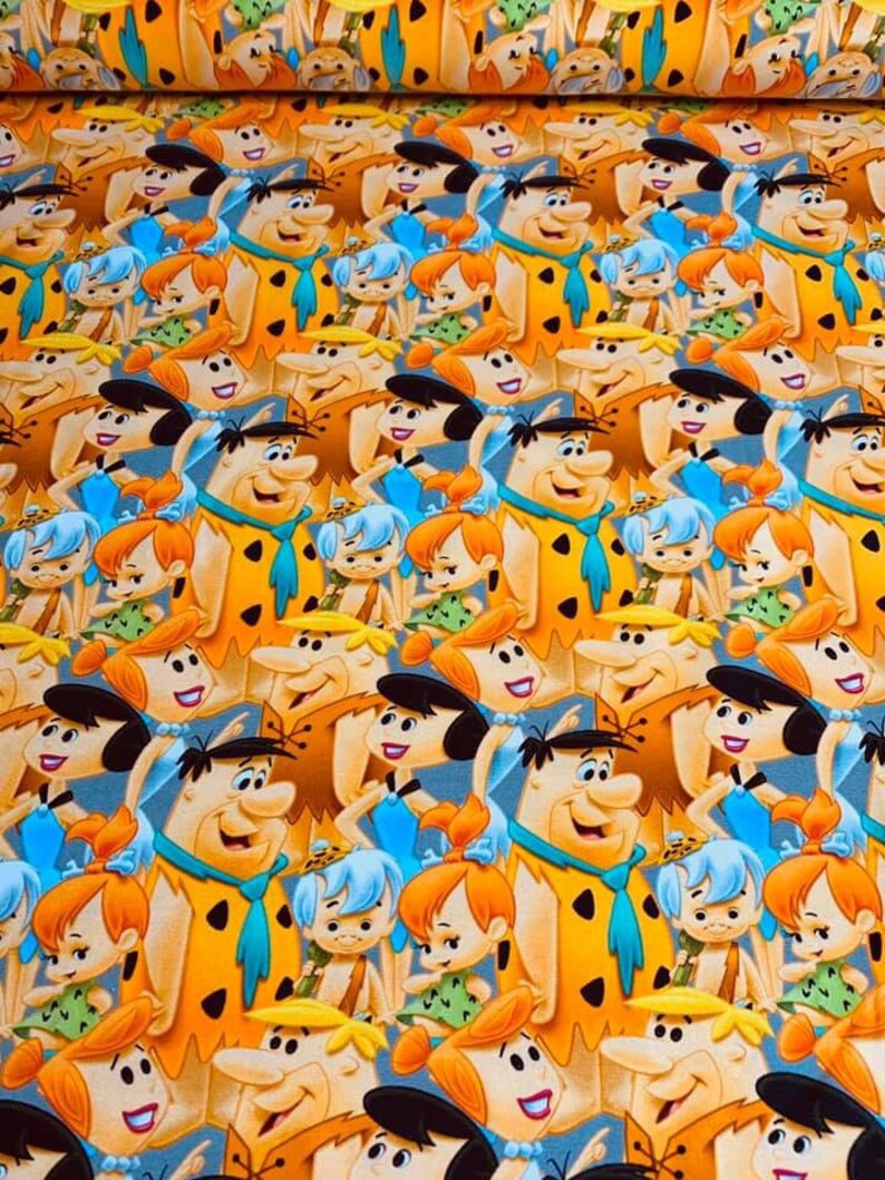 THE Flintstones License Cotton Jersey Fabric by Half Yard is Cotton ...