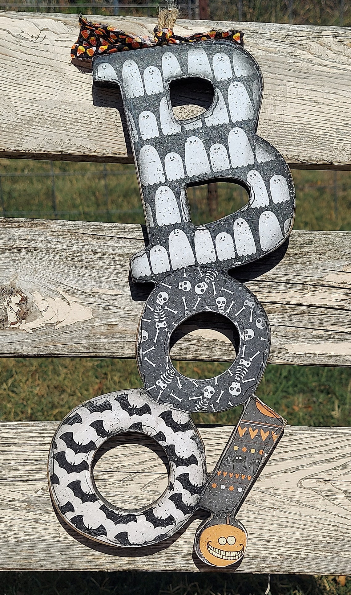 Boo Wall Sign Halloween Door Decor Wall Decor Ghosts Bats Skeleton - Etsy