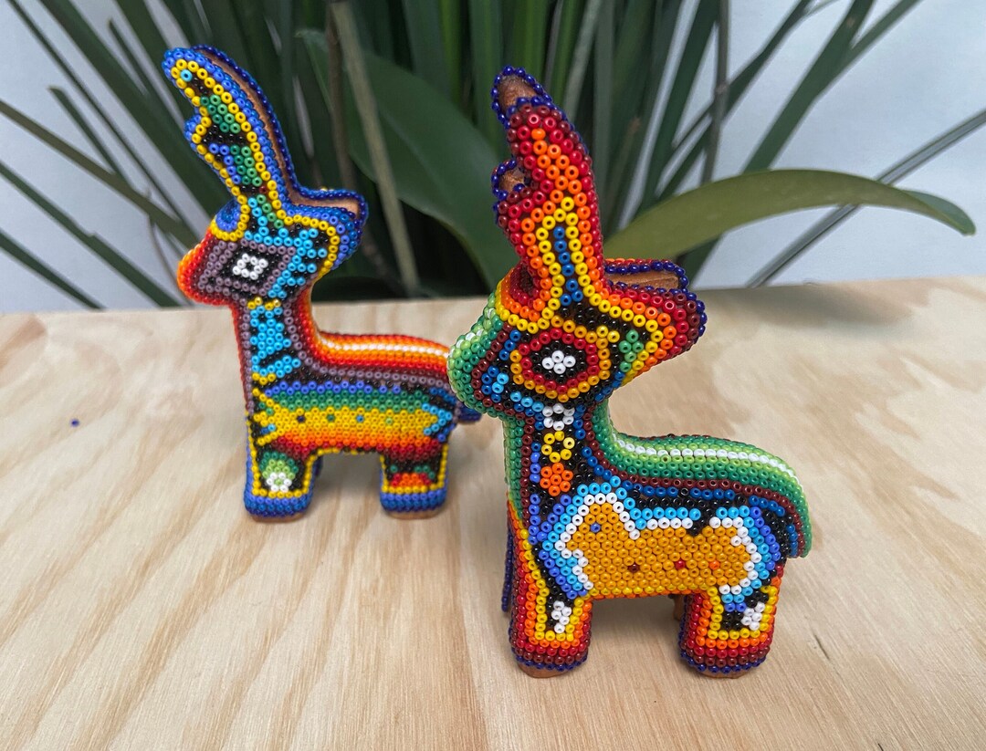 Huichol Deer, Mexican Deer, Beaded Deer, Huichol Beadwork, Huichol ...