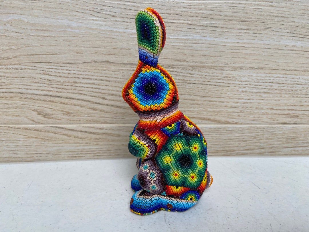 Huichol Rabbit, Mexican Rabbit, Huichol Beadwork, Huichol Decor ...