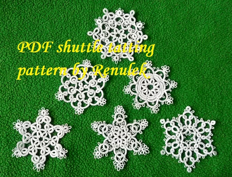 6 Mini Snowflakes2018’ PDF Original Shuttle Tatting Pattern by Renulek ...