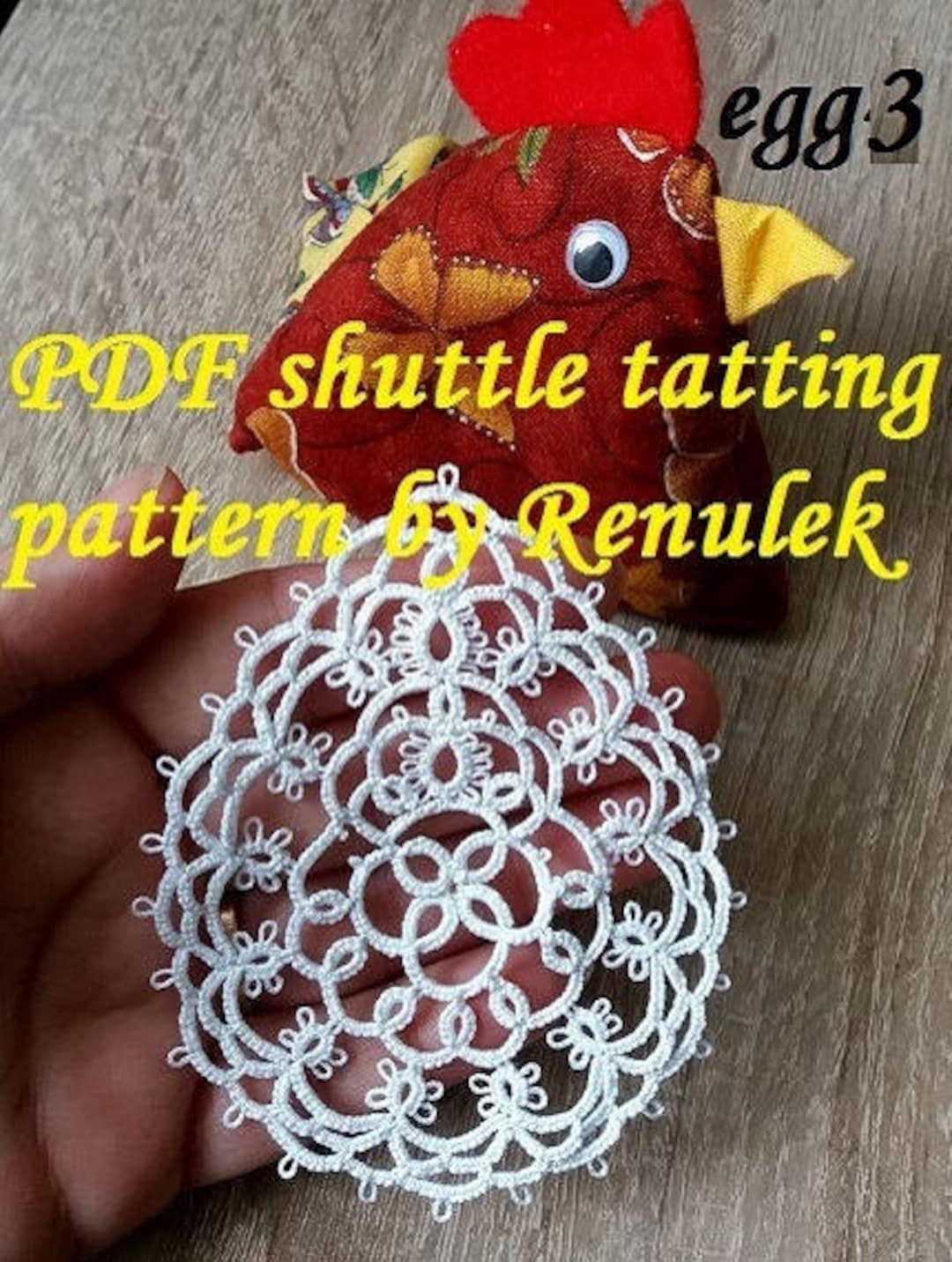 Easter Egg3" PDF Original Shuttle Tatting Pattern by Renulek Instant ...