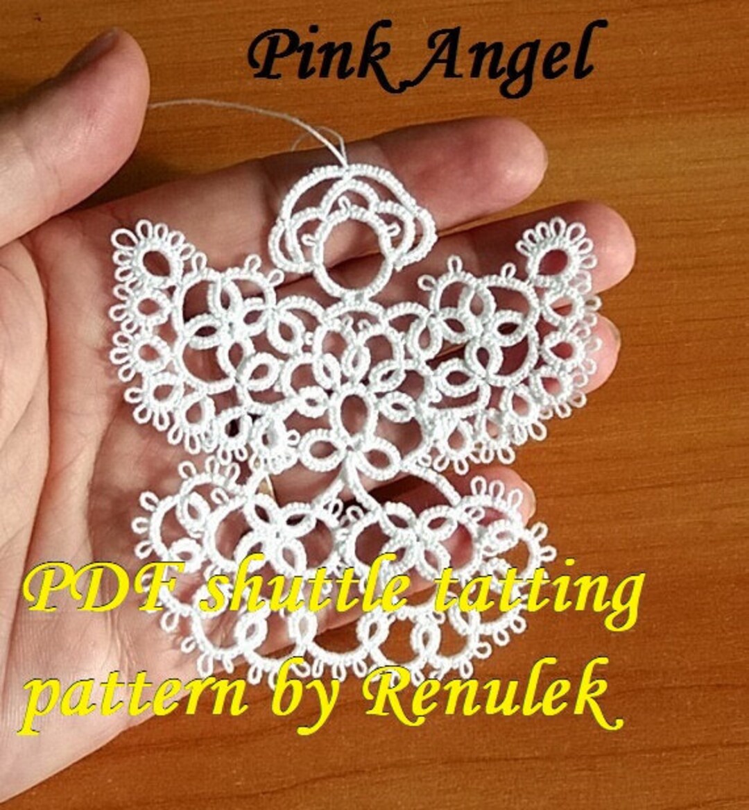 PINK ANGEL. PDF Original Shuttle Tatting Pattern. Frywolitkowy Anioł ...