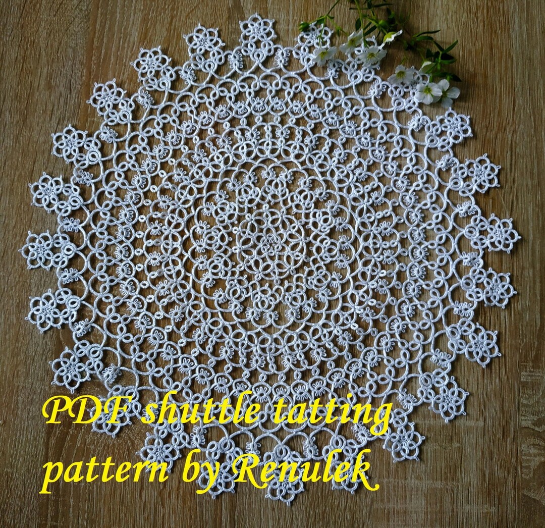 Doily Moon” PDF Original Shuttle Tatting Pattern by Renulek. Instant ...