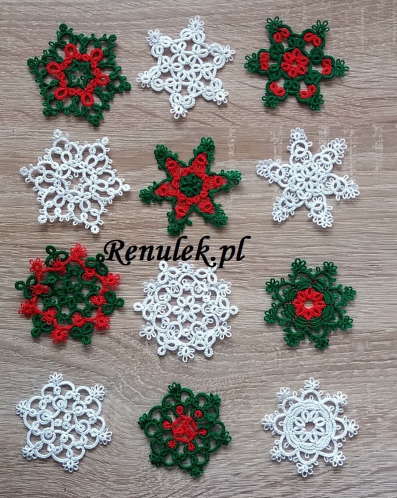 6 Mini Snowflakes2018’ PDF Original Shuttle Tatting Pattern by Renulek ...