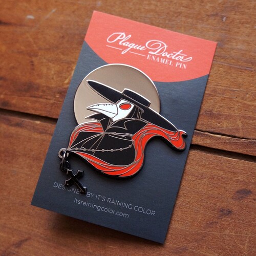 Plague Doctor / Nurse Hard Enamel Pin With Movable Lantern | Etsy