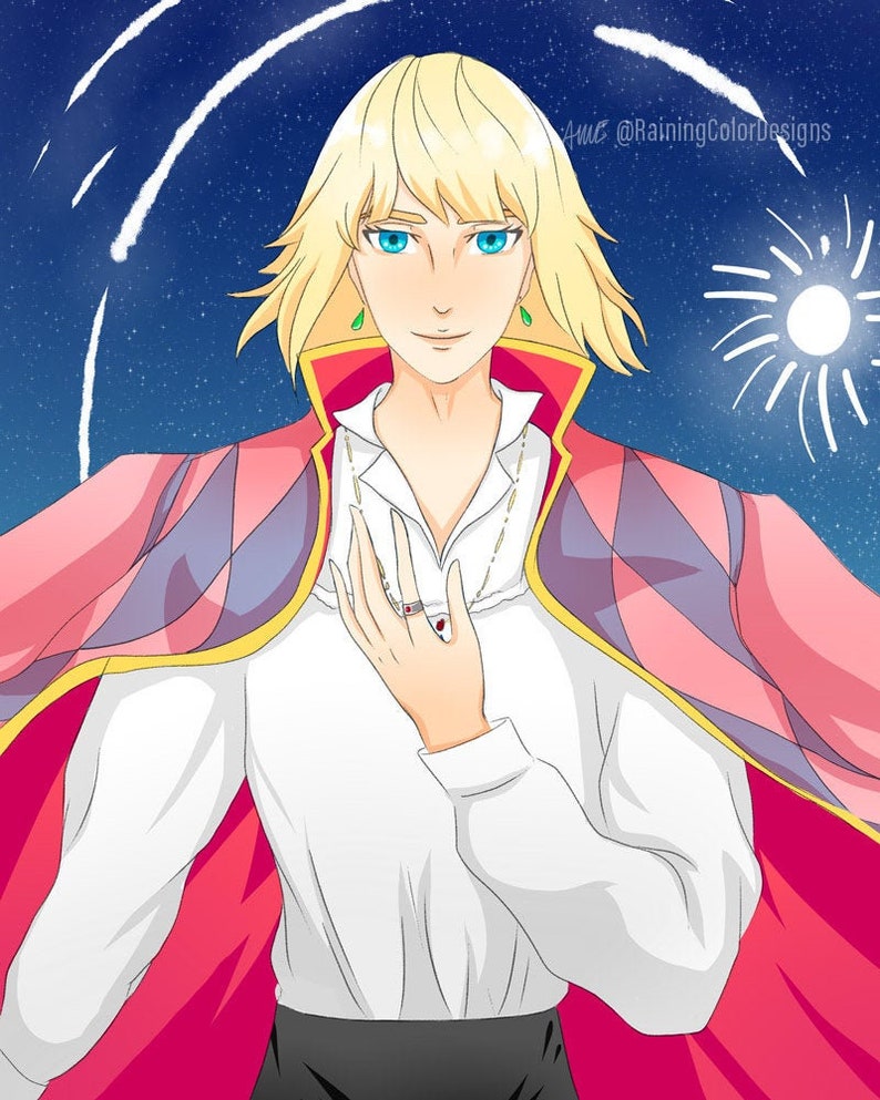 Howl Pendragon Howl's Moving Castle fanart print | Etsy
