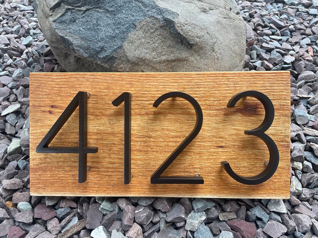 Modern Address Sign Modern House Number Sign Modern House Numbers ...