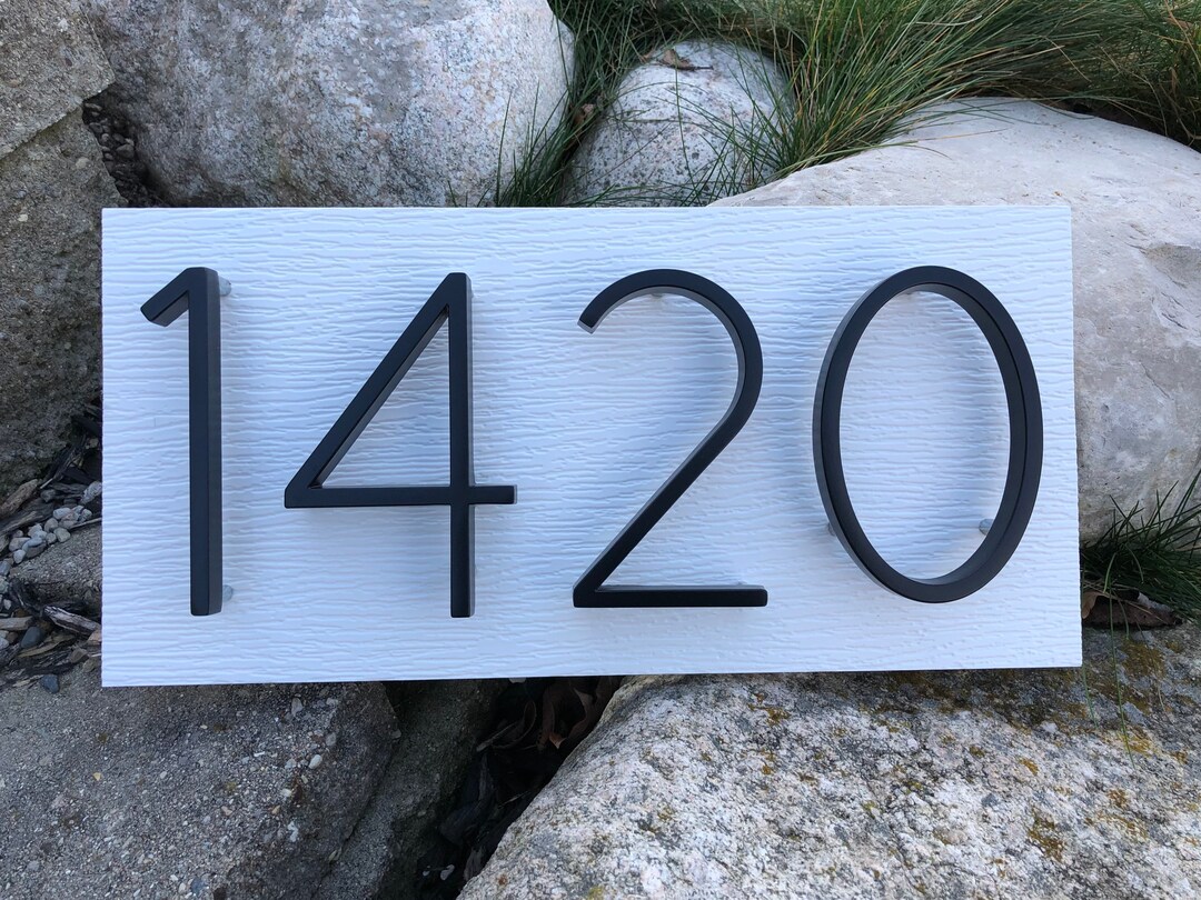 Modern House Numbers Rustic Address Plaque Custom Outdoor Sign Unique ...