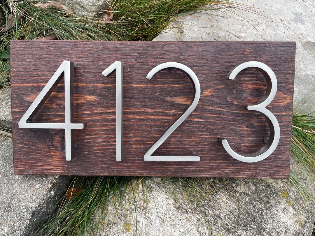 Modern Address Signs Modern House Number Sign Modern House Numbers ...
