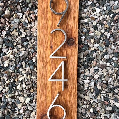 Vertical 4 House Numbers Metal Address Sign Custom Metal - Etsy