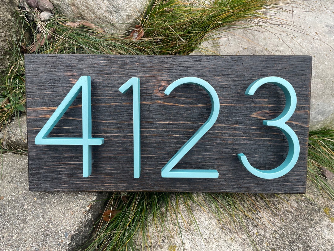 Modern Address Signs Modern House Number Sign Modern House Numbers ...