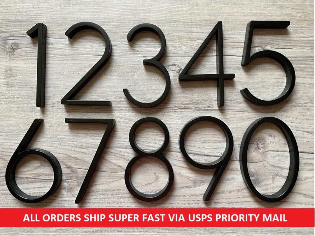 Modern House Numbers | NUMBERS ONLY | Modern Address Numbers | Floating ...