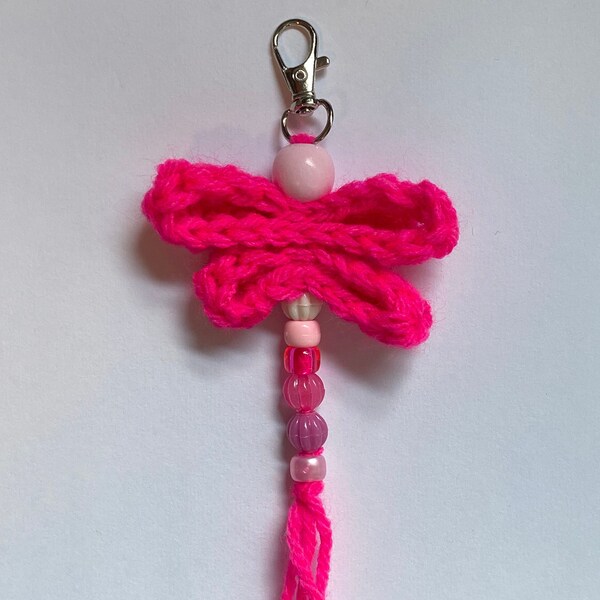 Crochet Dragonfly Keychain - Etsy