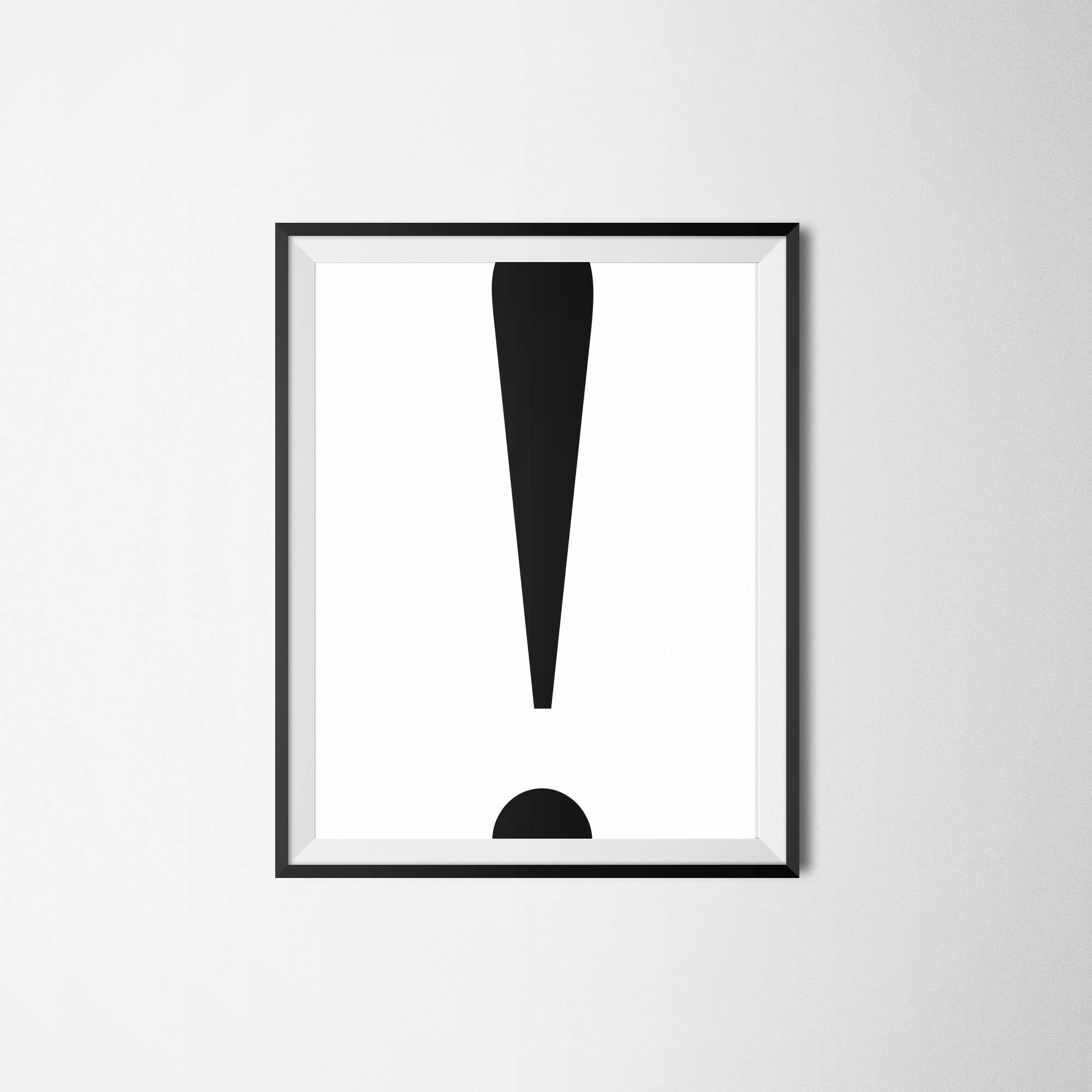 Exclamation Point Print, Typography, Punctuation Mark, Digital Art ...