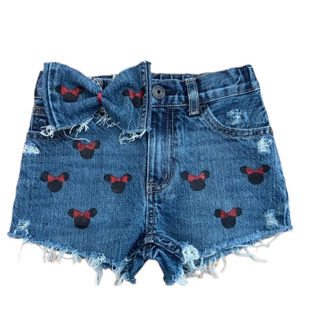 Blue Jean Minnie Mouse Shorts, Disneyland Trip Shorts - Etsy